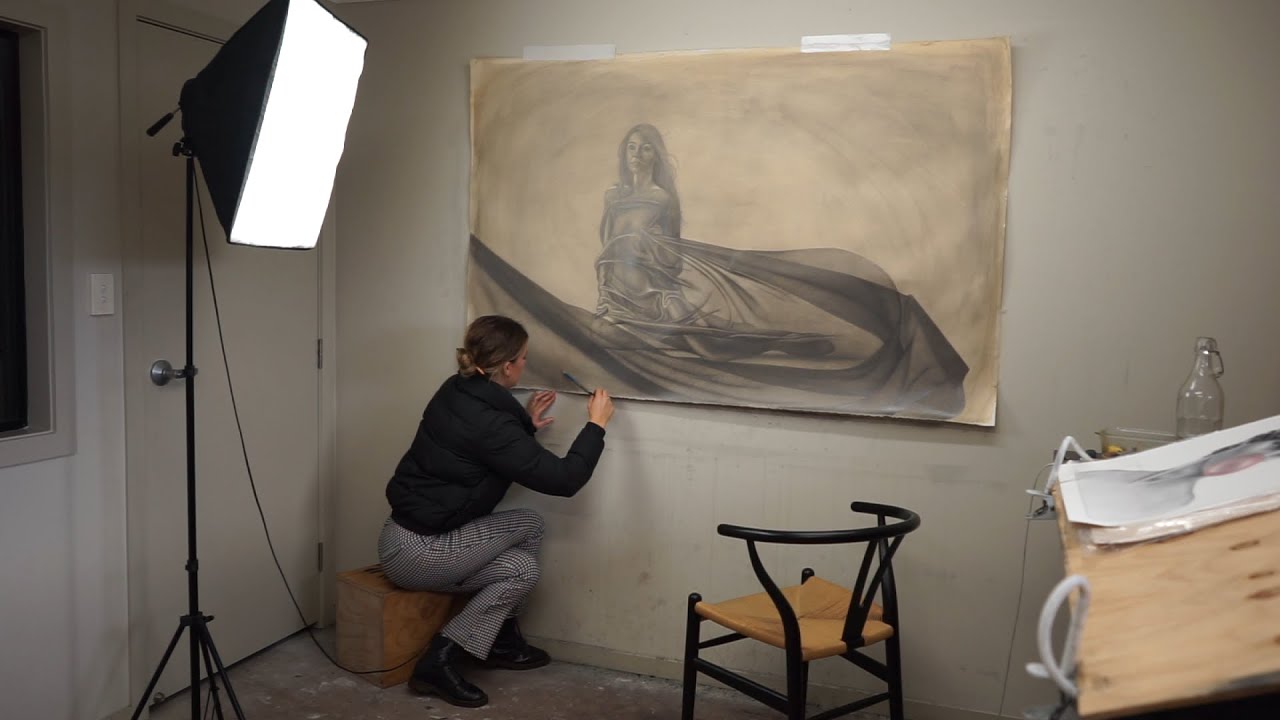 3 week meditative drawing process | Drawing on sepia toned paper with ...