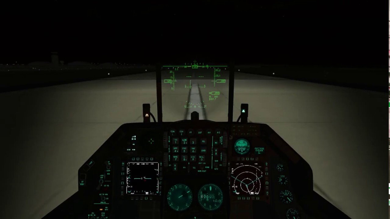 F 16 Night Landing And Cockpit View Youtube
