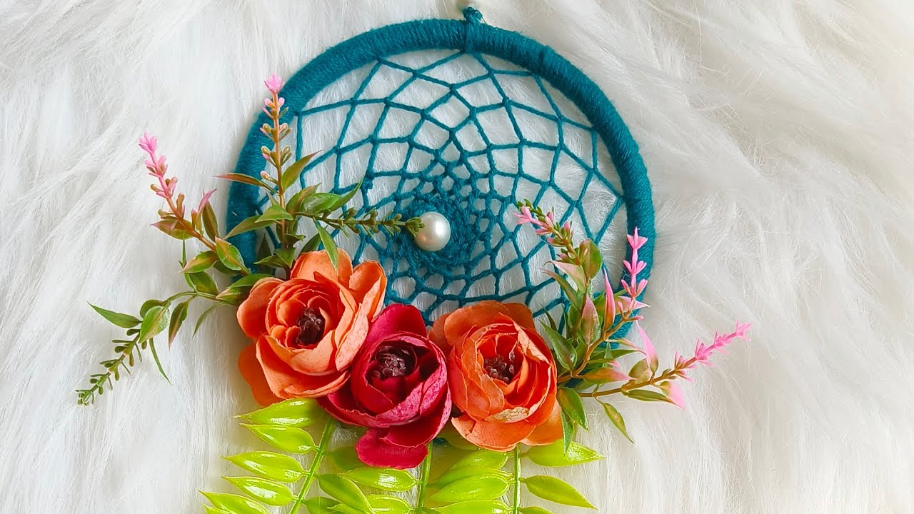 Designer Wall Hanging Using Dream Catcher Ring || How to make a wall ...