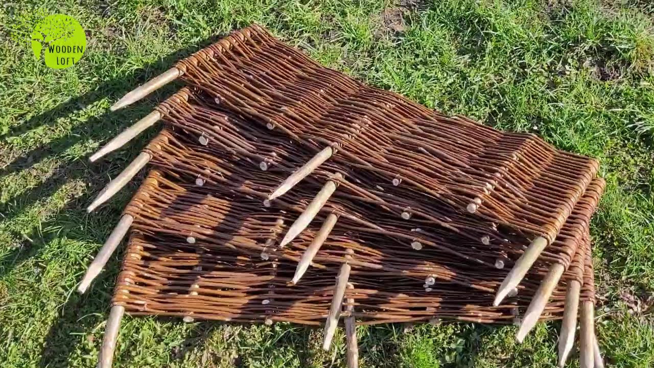 Wicker fence for the garden 100x30cm garden wicker fence, wicker edging ...