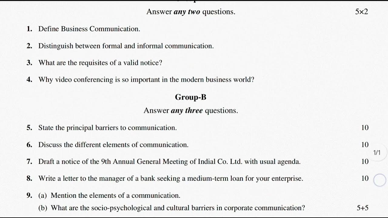 CU Bcom Semester 2 Business Communication 2021 question paper CBCS #Calcutta University #viral ...