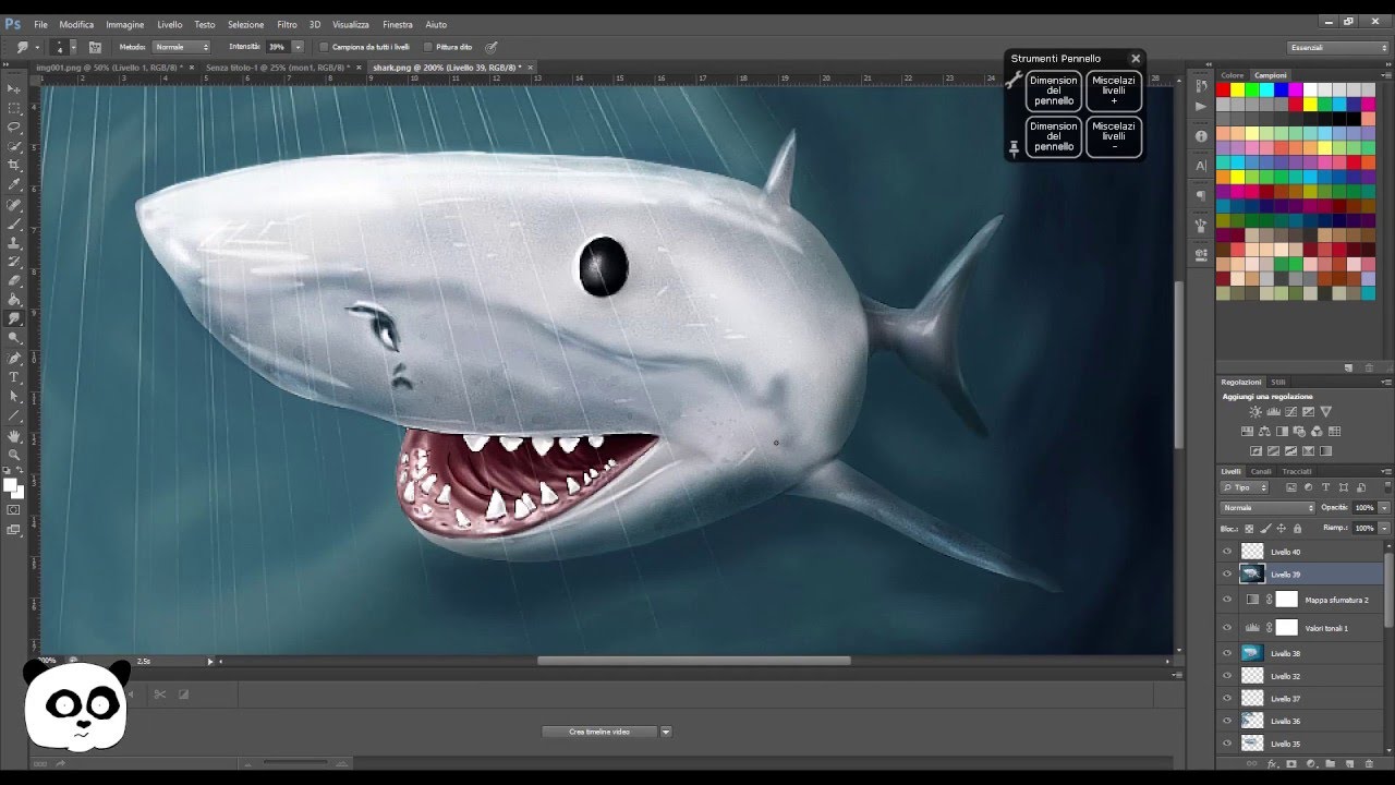 Shark - SpeedArt by MrPandoso - Photoshop & Illustrator - YouTube