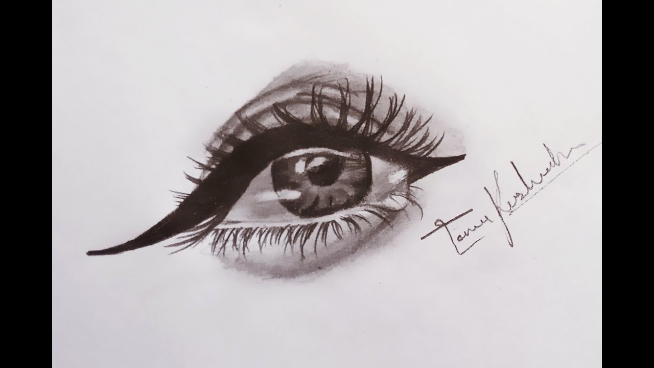 How to draw a realistic crying eye | sketch of q crying eye | crying ...