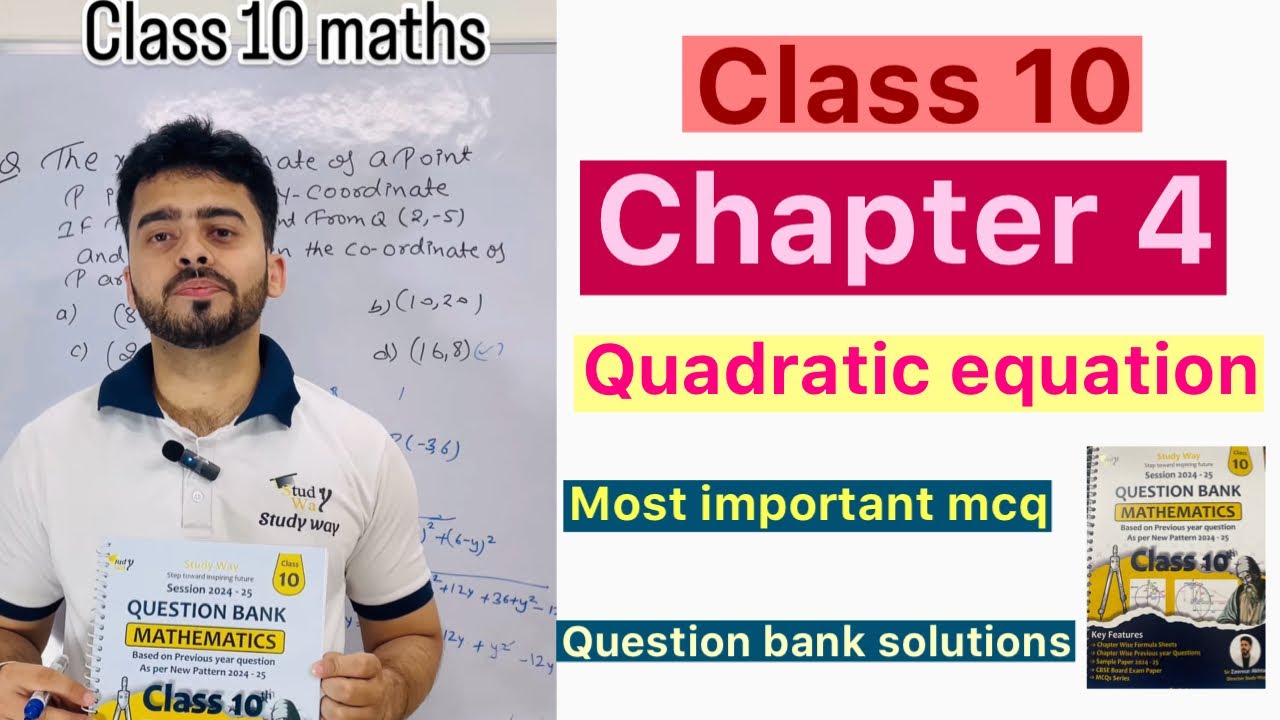 Class 10 maths ch -4 Quadratic equations most important mcq question ...