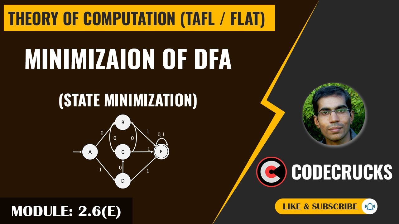 033 - Example of Minimization of DFA | State Minimization | TOC by ...
