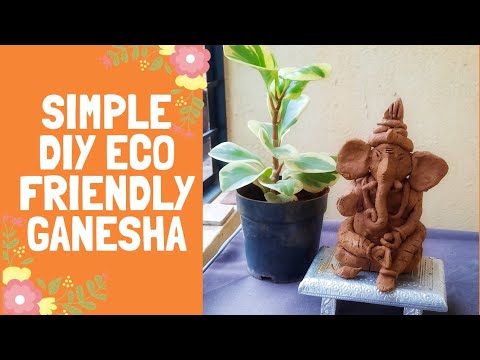 How to make eco friendly Ganesha idol | Simple DIY Ganapathi | Using ...