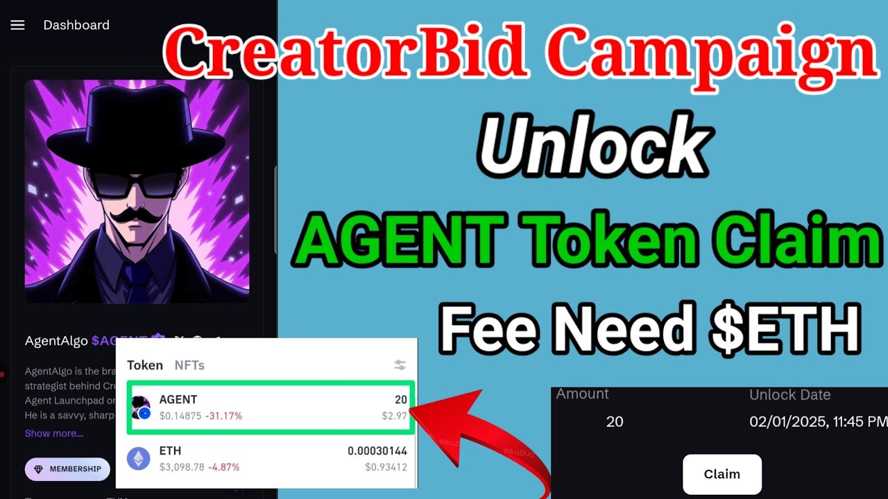Unlock $AGENT token || Claim Agent token || Lock agent token claim ...