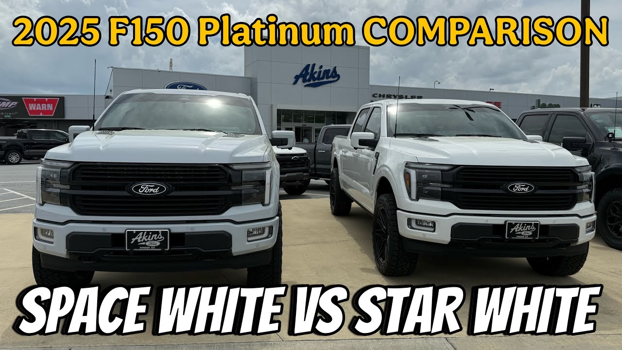 2025 FORD F150 PLATINUM Comparison SPACE WHITE vs STAR WHITE - YouTube