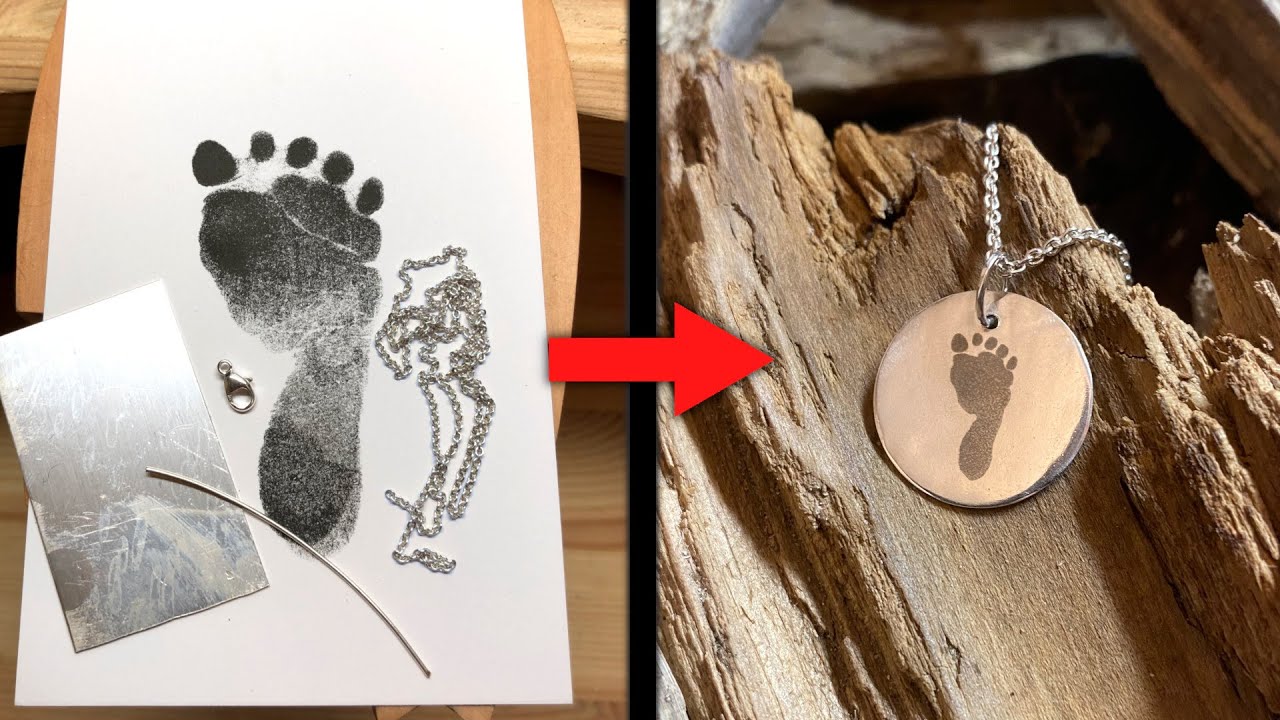 DIY Silver Baby Footprint Necklace | Handcrafted with Love - YouTube