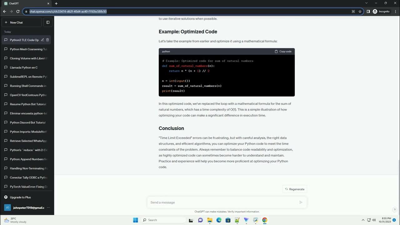 Python3 Loop Time Limit Exceeded Code Optimization Youtube