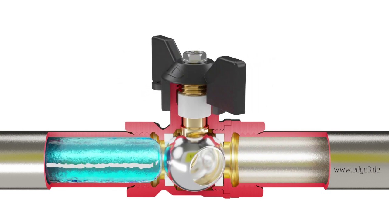 Ball valve animation (анимация работы шарового крана) - YouTube