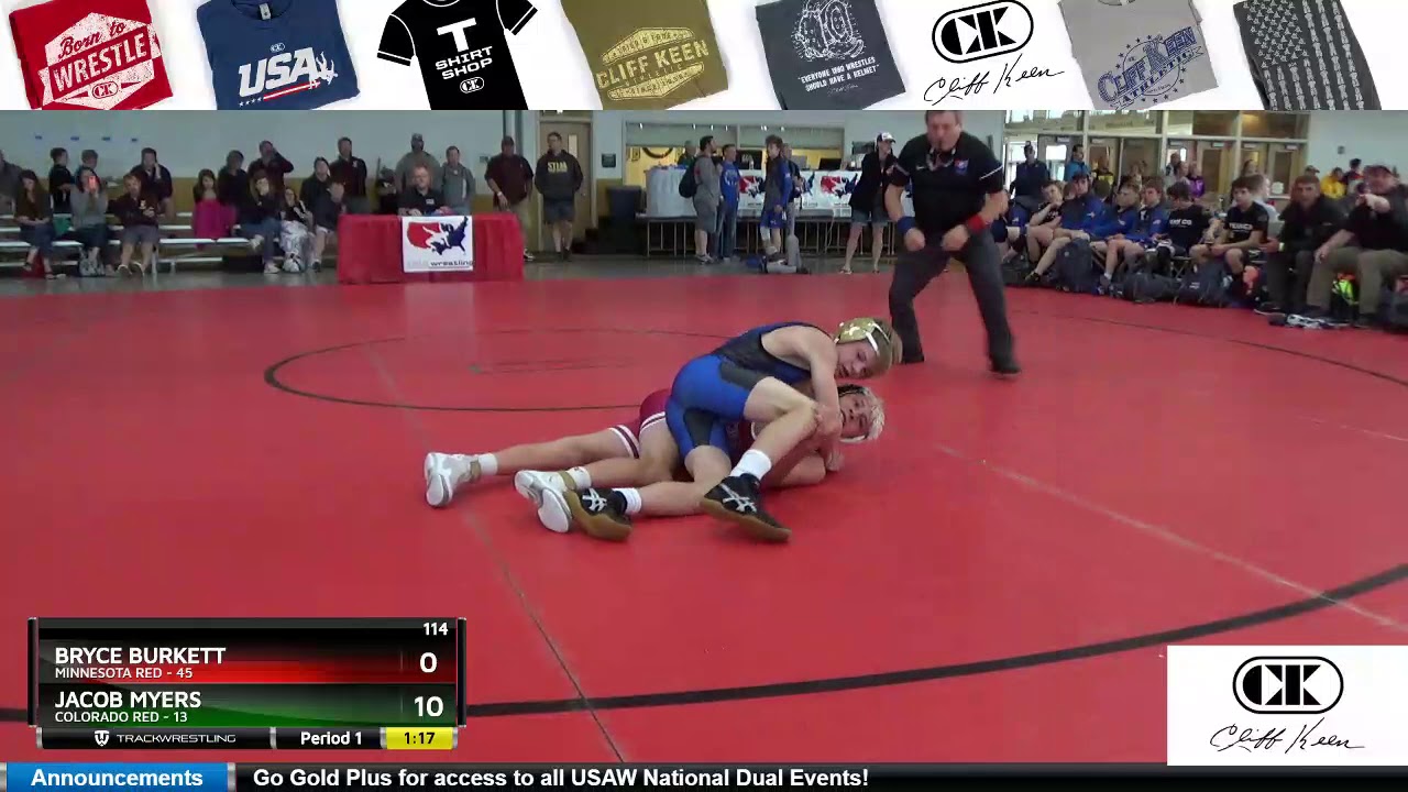 Mat 5 114 Bryce Burkett Minnesota Red Vs Jacob Myers Colorado Red - YouTube