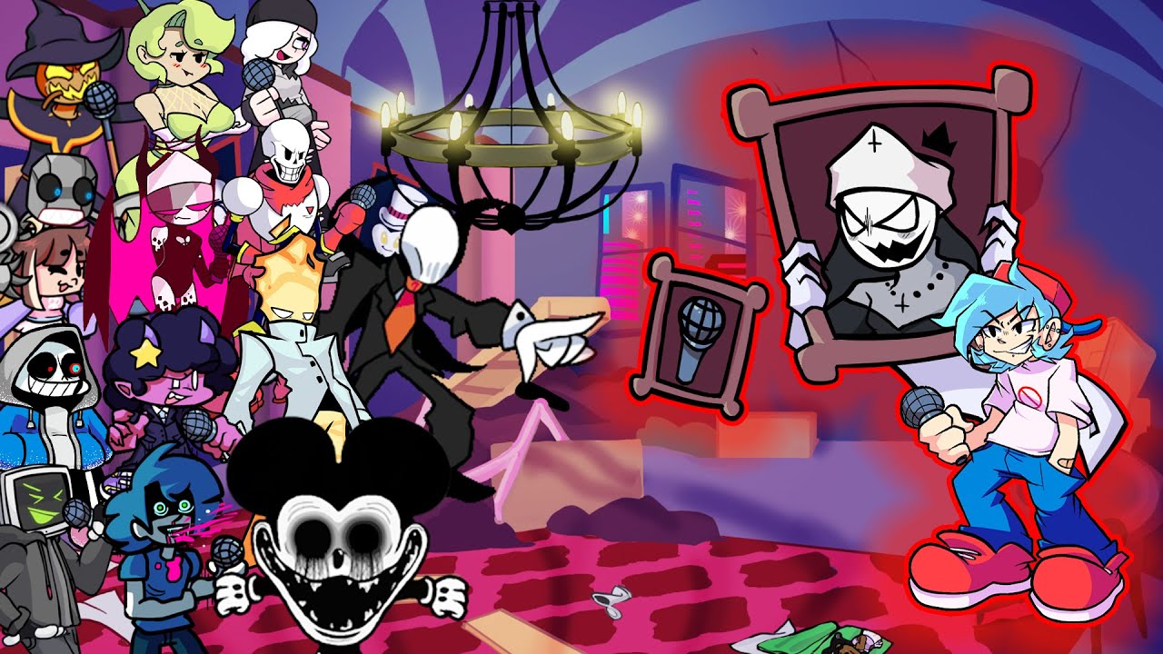 FNF Portrait But Different Characters Sing It 🎵 (Everyone Sings ...