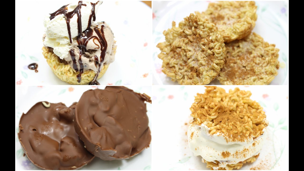 DIY 4 Ramen Noodle Dessert Hacks. Quick And Easy! - YouTube