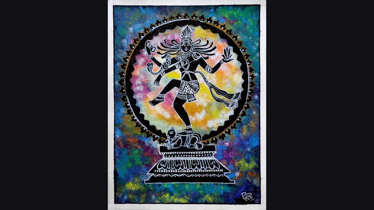 Natraj painting | Easy Natraj painting on canvas step by step | Lord ...
