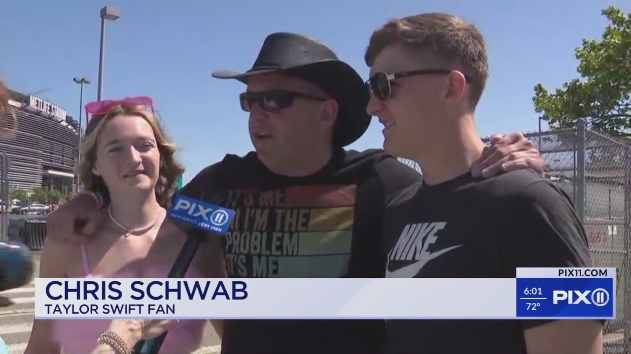 Swifties outside concert stadium filled with excitement - YouTube
