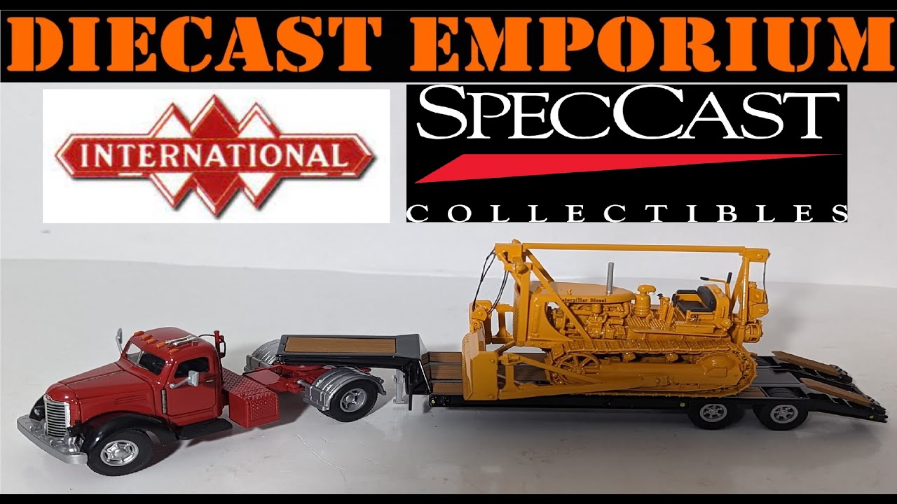 1:50 Scale Spec Cast International KB-8 with Lowboy Trailer Unboxing ...