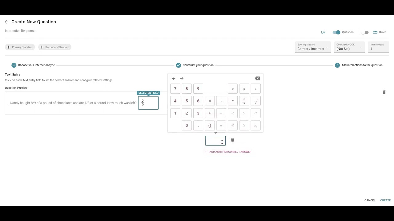 Adding items with Fractions and Fraction Responses on Eduphoria Aware ...