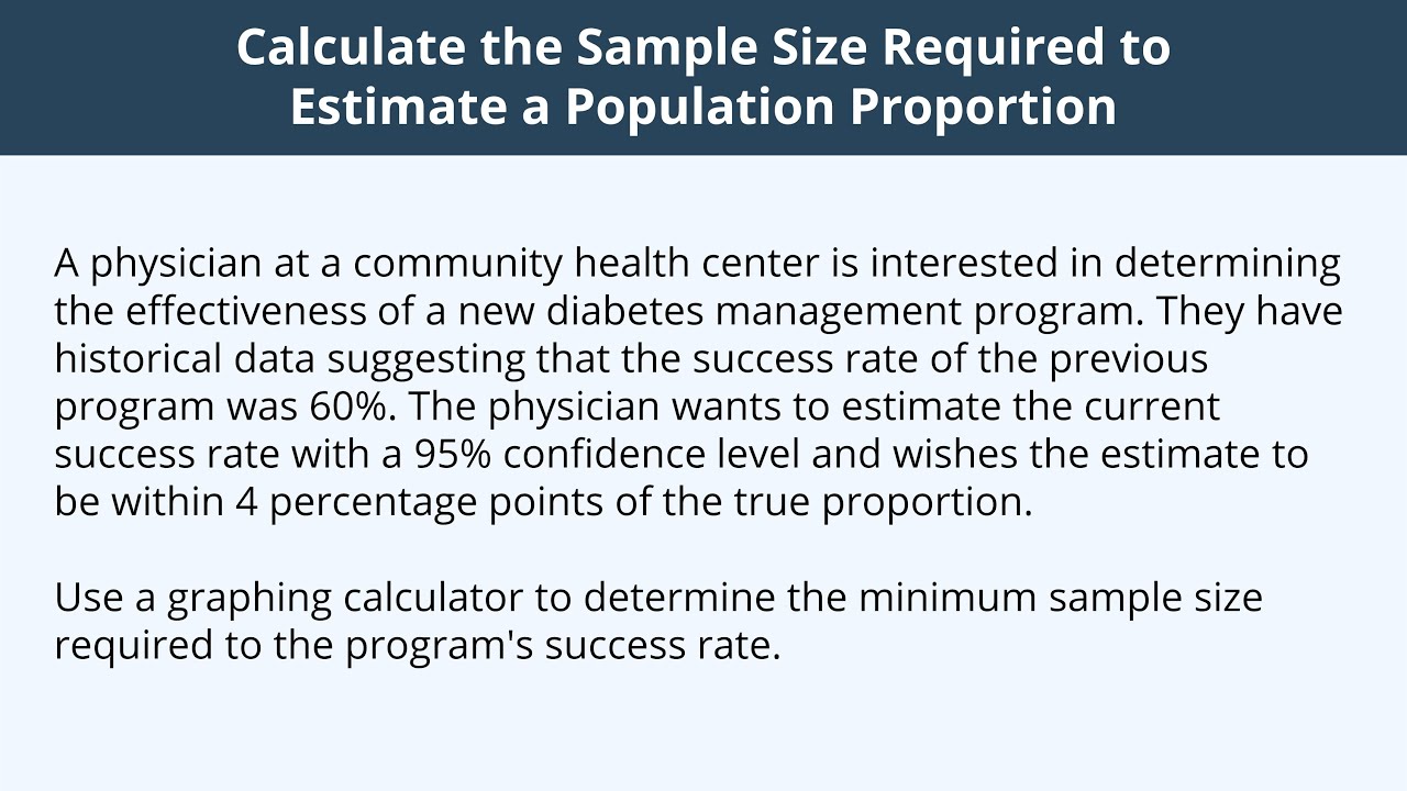 Calculate the Sample Size Required to Estimate a Population Proportion ...