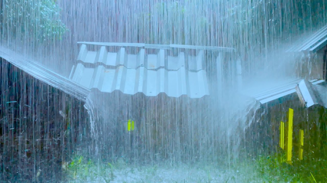 Rain On Brick Roof | Shocking Sounds Of Heavy Rain, Thunder ...