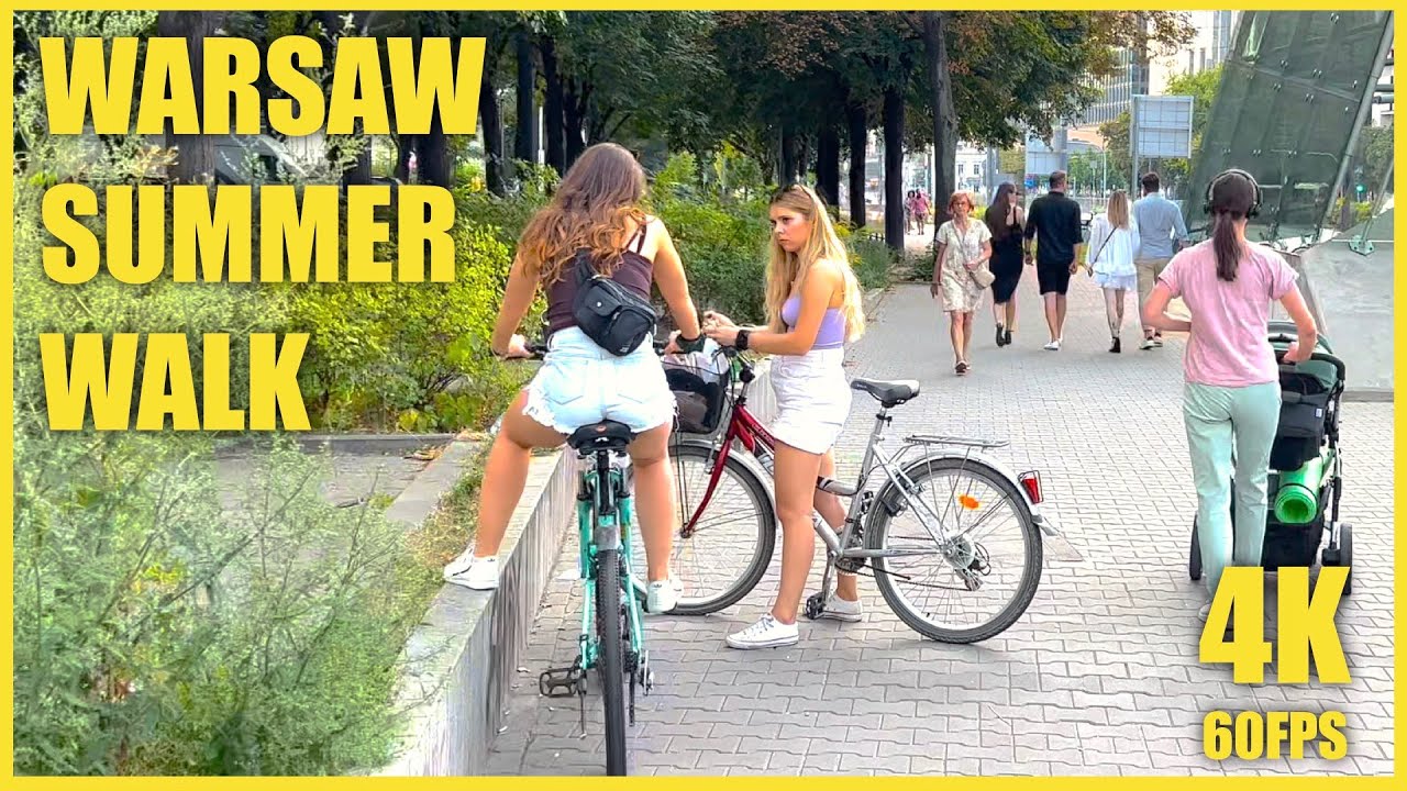 WARSAW POLAND 🇵🇱 SUMMER WALKING TOUR (ULTRA HD 4K 60FPS) VIRTUAL TRAVEL ...