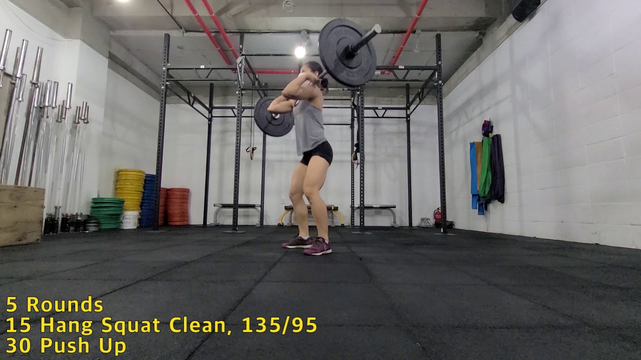 0619WOD, 매일매일 크로스핏Crossfit, Hang Squat Clean&Push Up, 크로스핏 최강 - YouTube