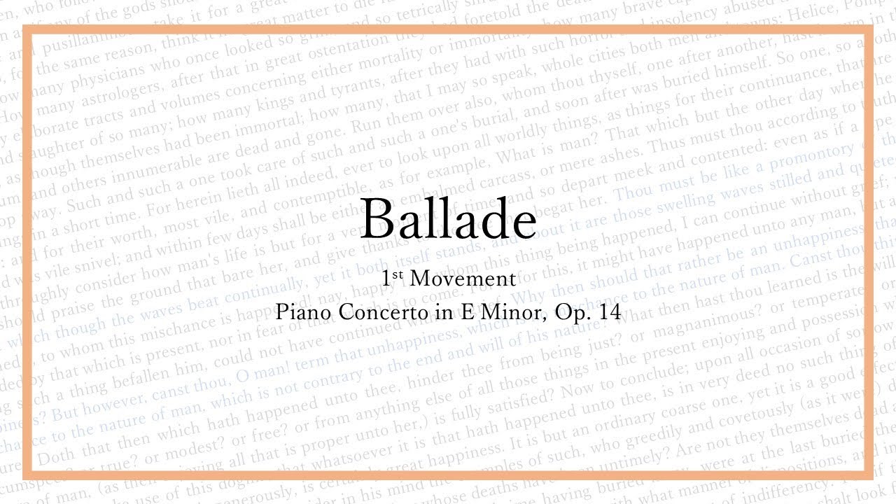 Ballade - Piano Concerto in E Minor, Op. 14 - YouTube