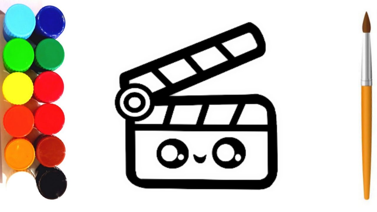 How to Draw Movie Making For Kids Step by Step and Coloring | Movie ...