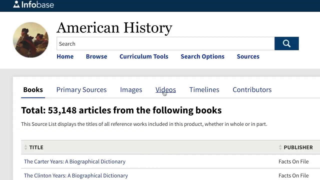 Infobase American History Database - YouTube