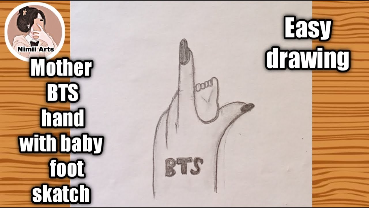 How to draw baby leg in her mother hands| BTS hand drawing|step by step ...
