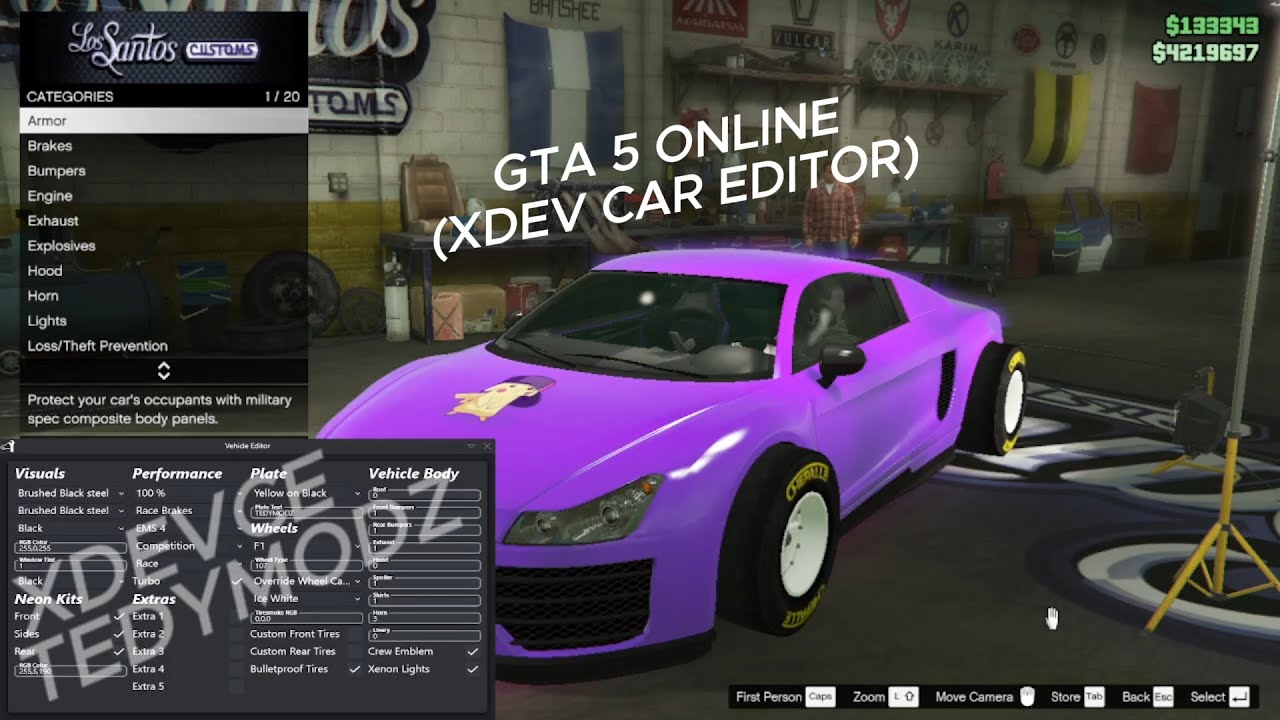 (PATCHED) GTA 5 ONLINE (xdev car editor) working after latest patch ...