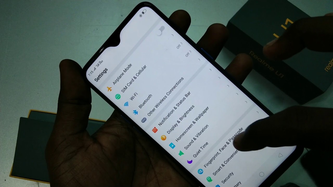 How to set alpha numeric passcode in Realme U1 - YouTube