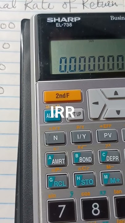 Computing IRR (Internal Rate if Return) using Sharp EL 738 Financial ...