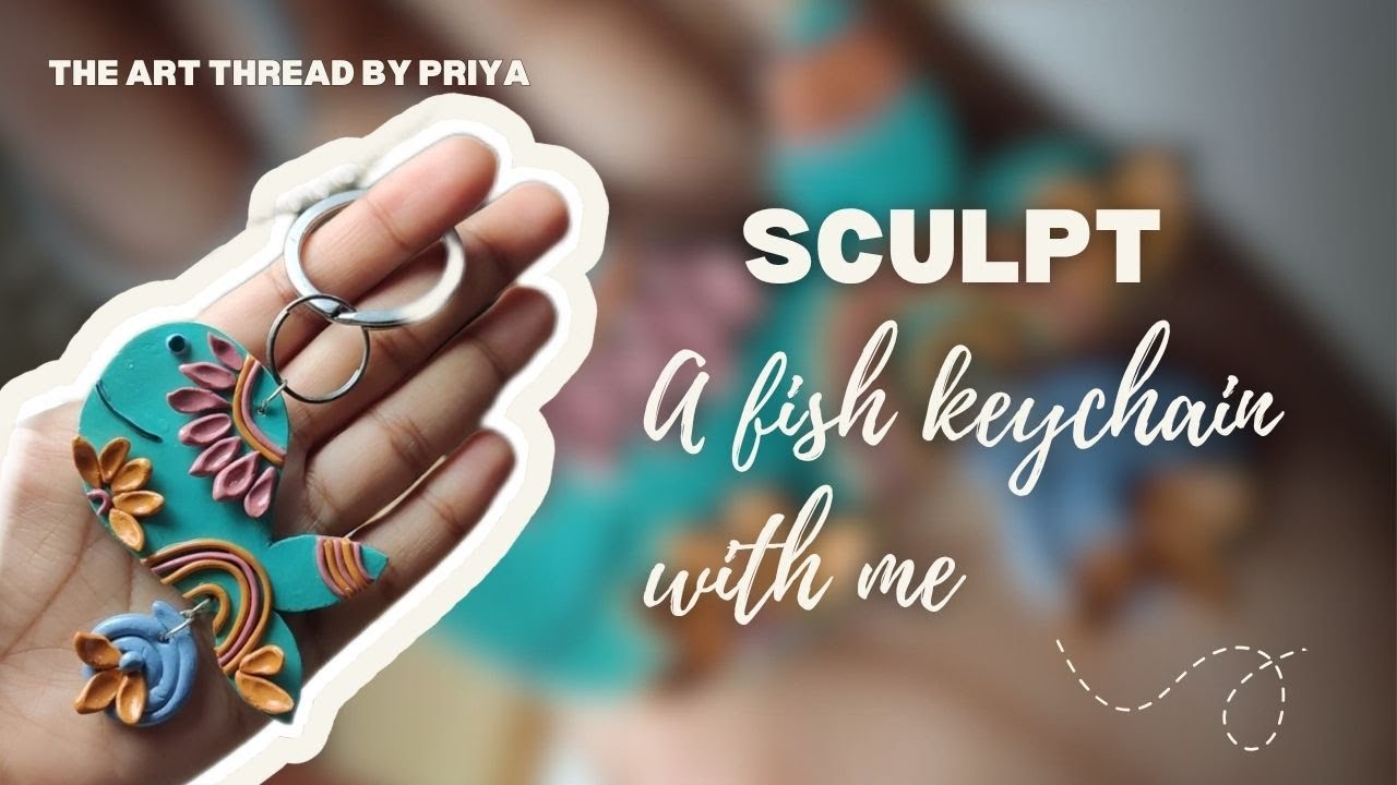 Make cute fish keychain using fevicryl mouldit clay @TheArtThread_by ...