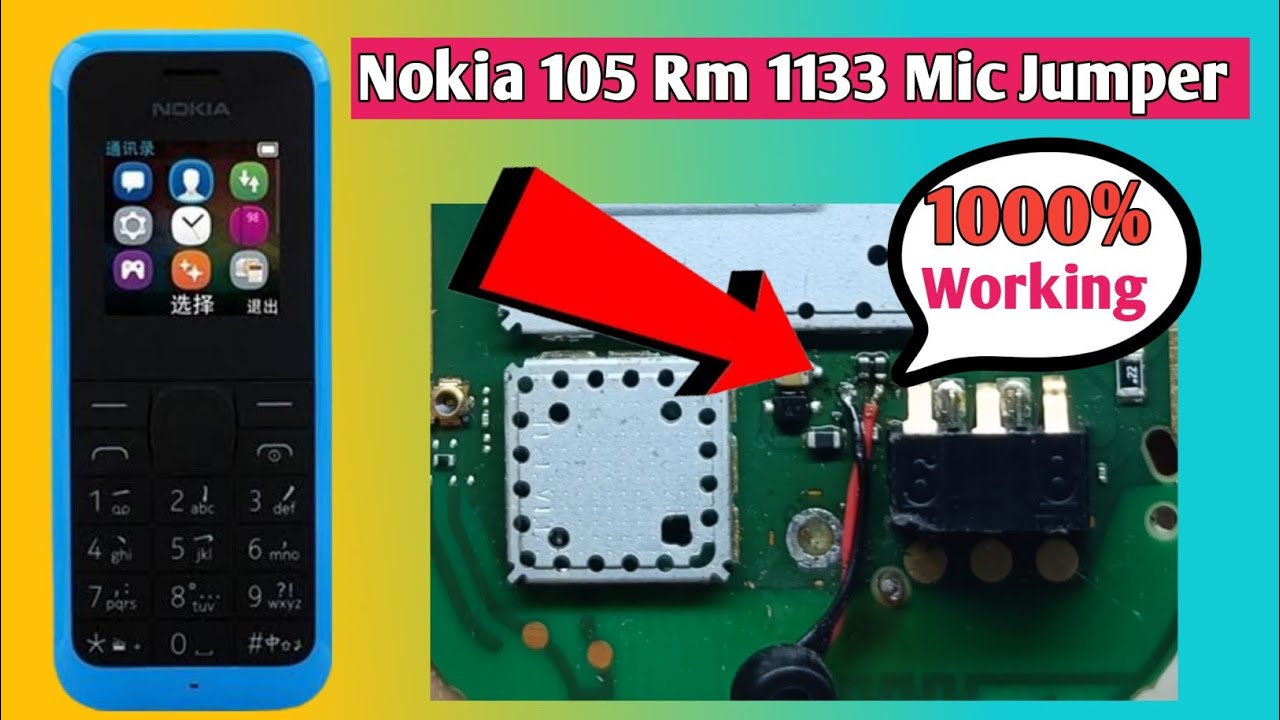 Nokia 105 RM 1133 Mic Jumper Problem solution || Nokia Keypad RM 1133 ...