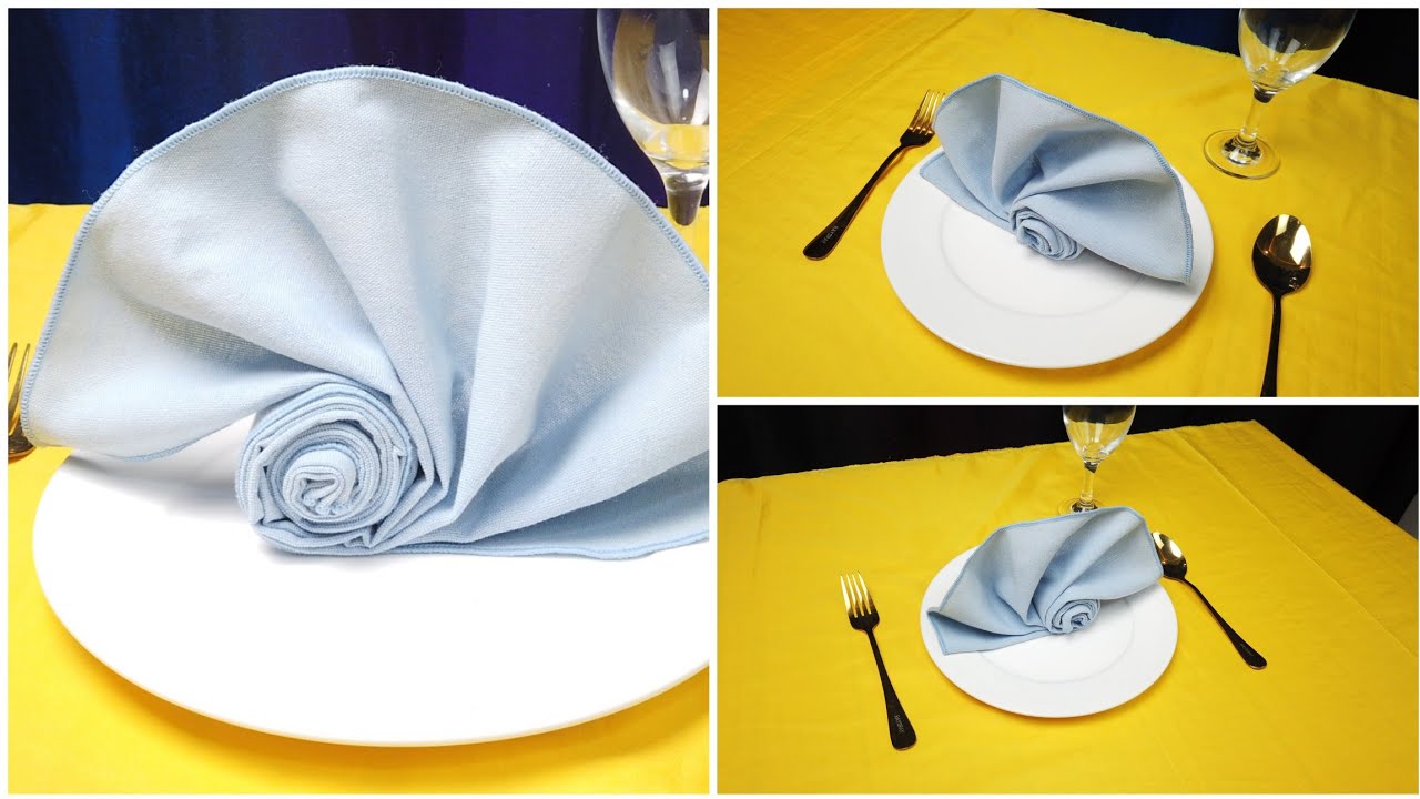 STANDING DRAMATIC FAN DESIGN NAPKIN FOLDING - YouTube