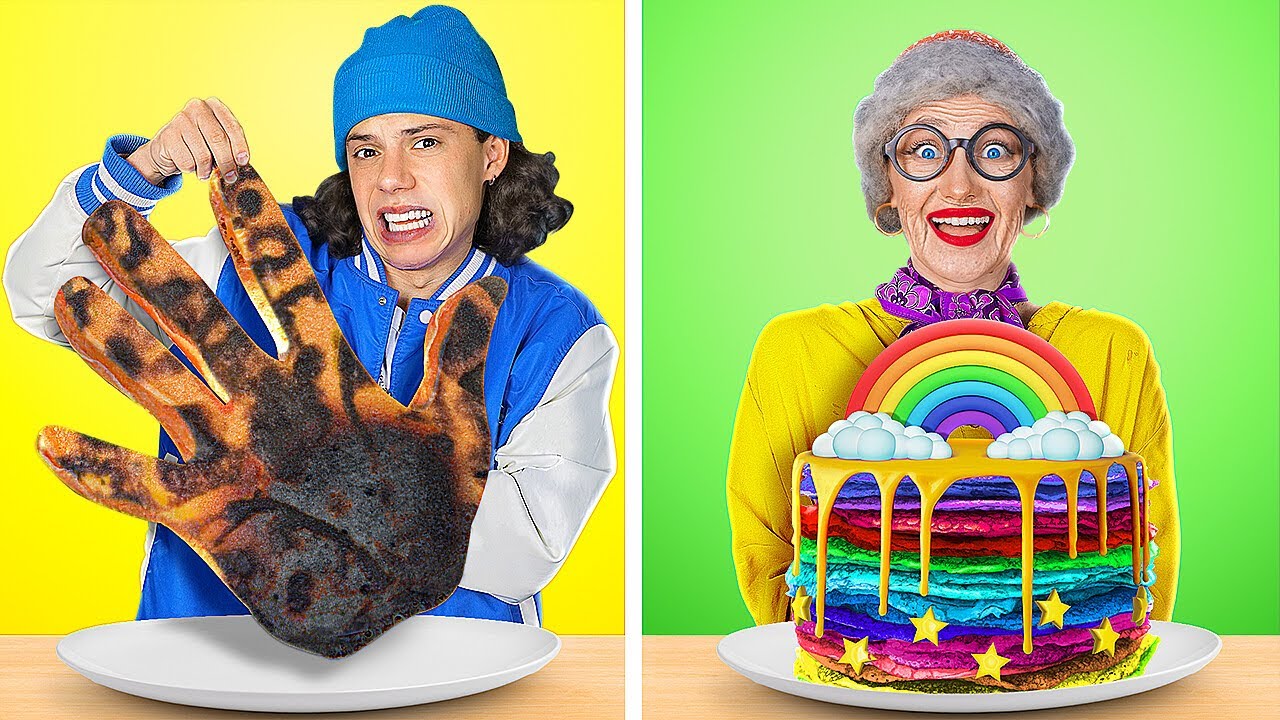RICH VS POOR COOKING CHALLENGE || GRANDMA'S Kitchen Hacks by 123 GO ...
