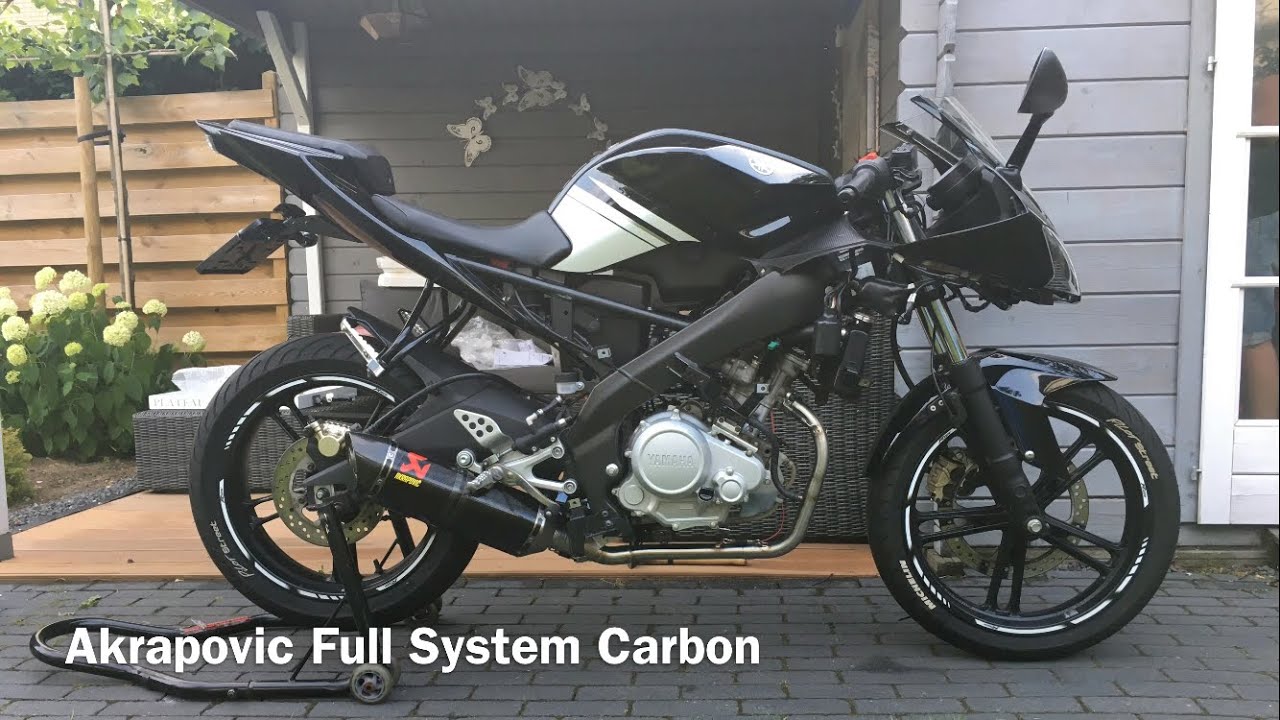 Yamaha YZF R125 My New Akrapovic Full System Carbon - YouTube