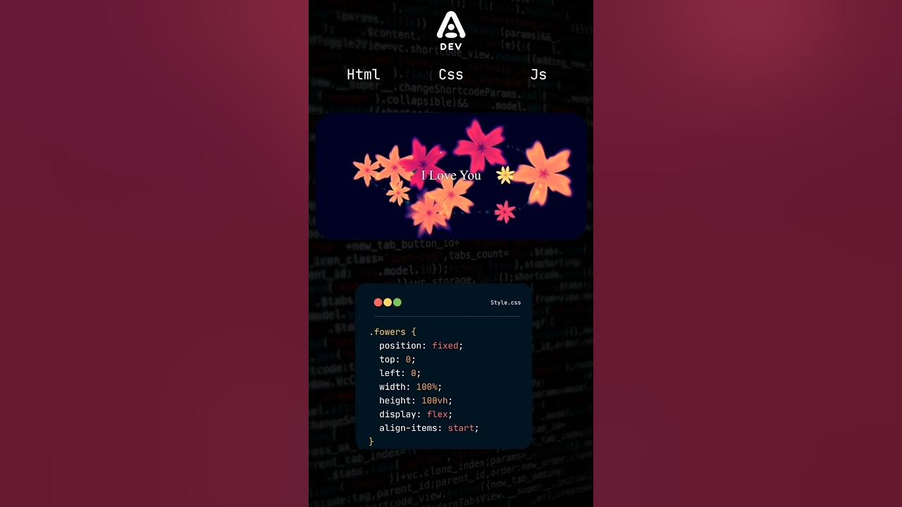 Flores para dedicar Html y Css #programacion #developer #code #coding #html #css #amor #love # ...