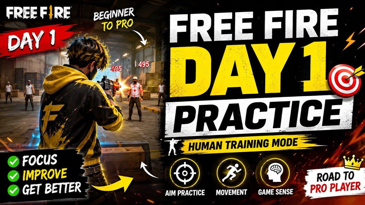 Free Fire Full Gameplay Walkthrough 🔥 Beginner To Pro Training Mode ...