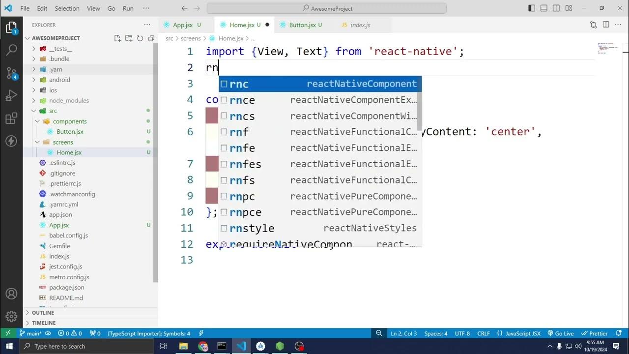 React Native Application Development | Batch 1 | React Native CLI Class 8 - YouTube
