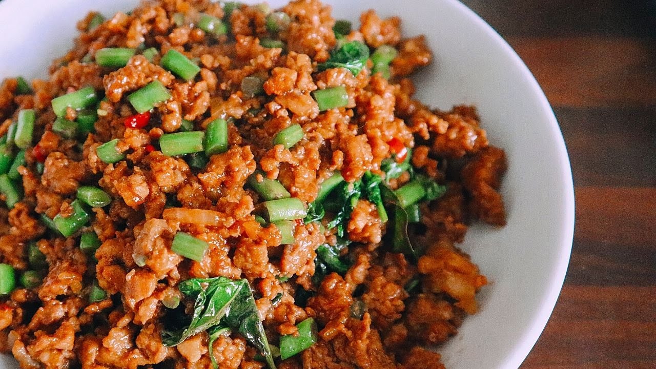 THAI BASIL PORK MINCE STIR FRY (Pad Ga Prao) ผัดกะเพรา | Easy Recipe ...