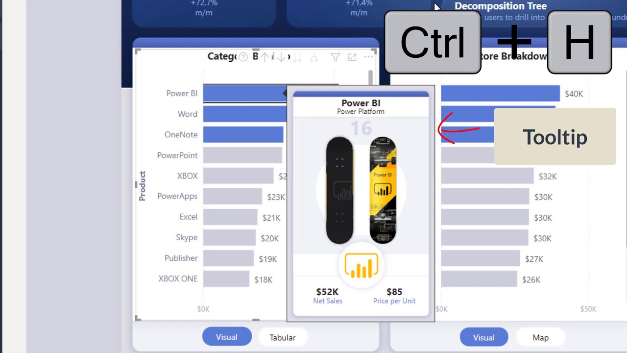 Power BI on visual keyboard shortcuts - Part 3 - YouTube