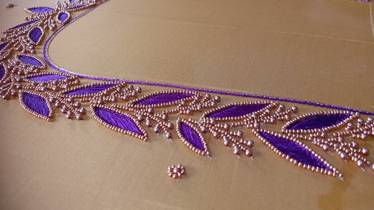 Simple aari thread work blouse design#beginneraariwork#aariblousedesign ...