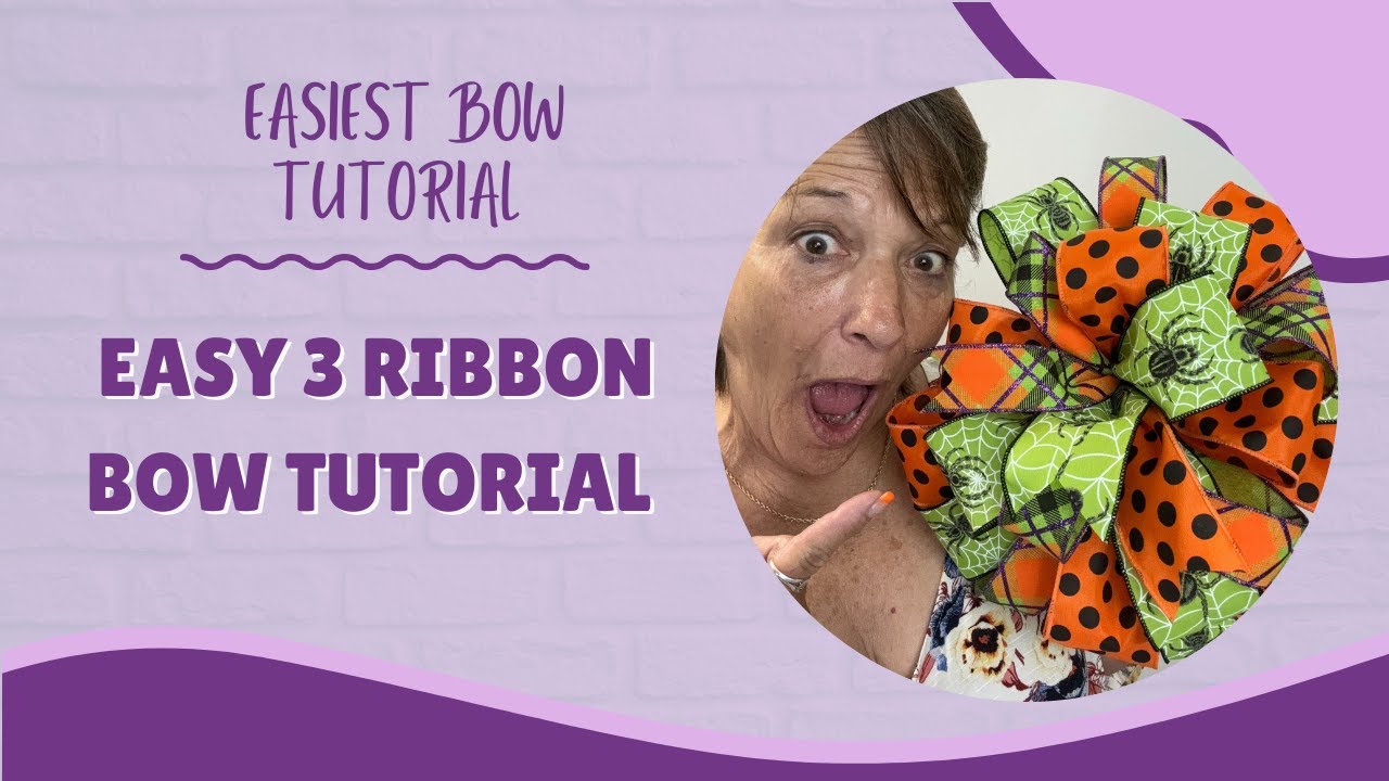 Easy Halloween 3 Ribbon Bow - YouTube