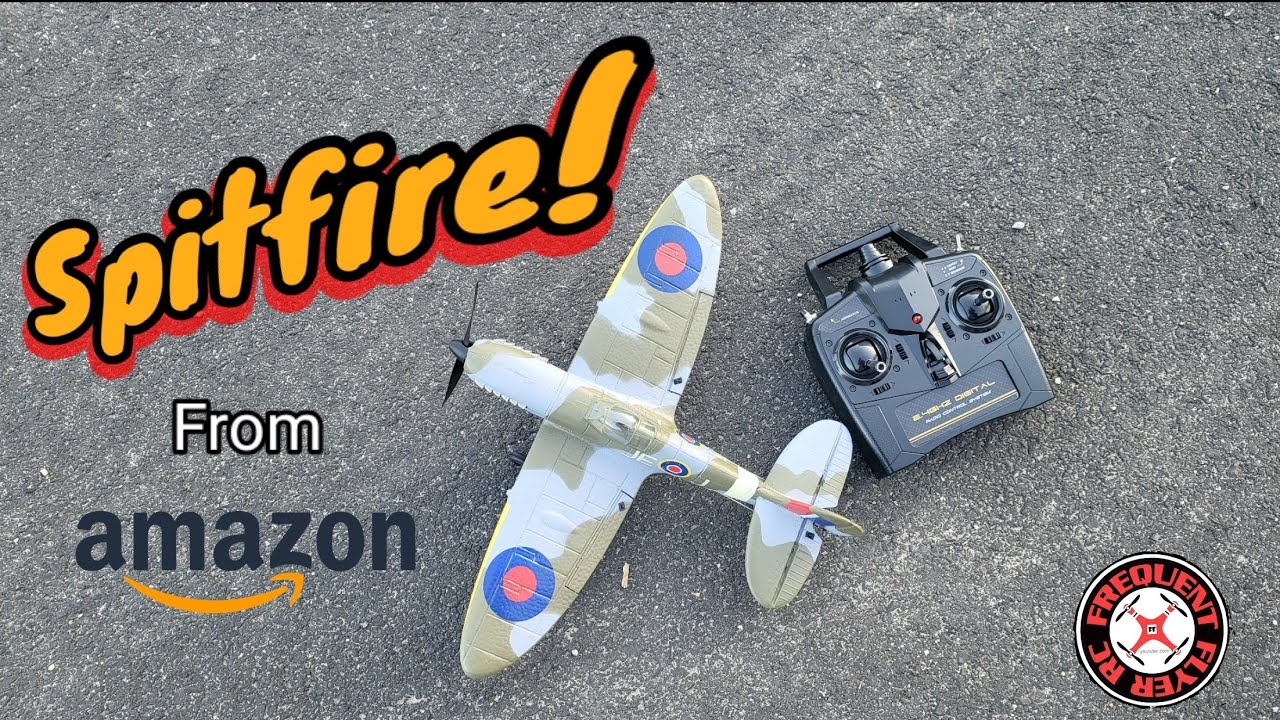 Spitfire RC Warbird Plane from Amazon Maiden Flight (Volantex v2) - YouTube