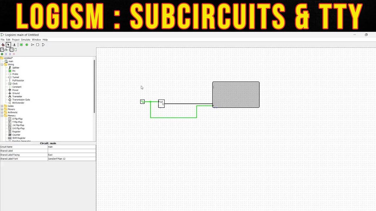 Logisim part 5: Subcircuits and TTY - YouTube