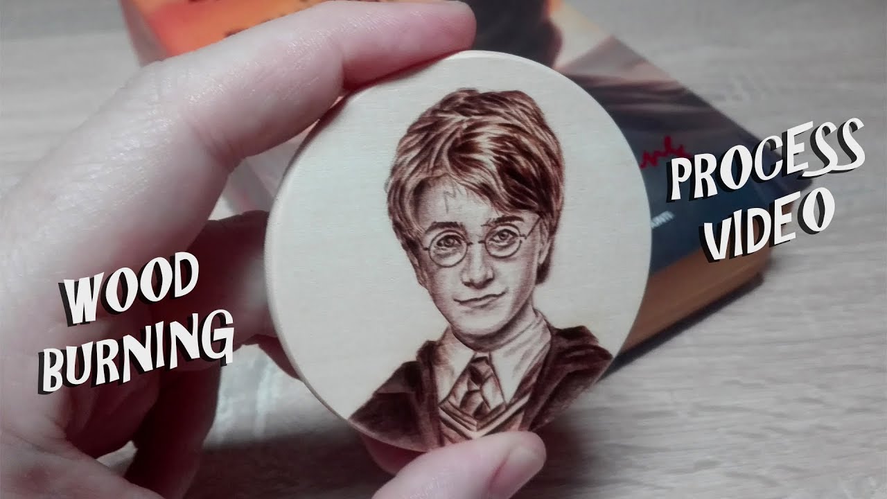 Daniel Radcliffe as Harry Potter - pyrography mini portrait - process ...