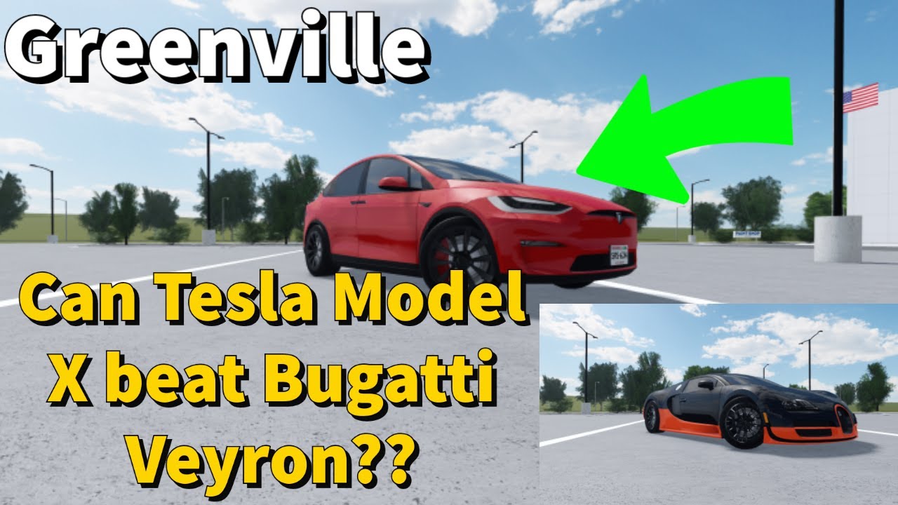 Tesla Model X plaid VS Bugatti Veyron ON Roblox Greenville! (INSANE ...