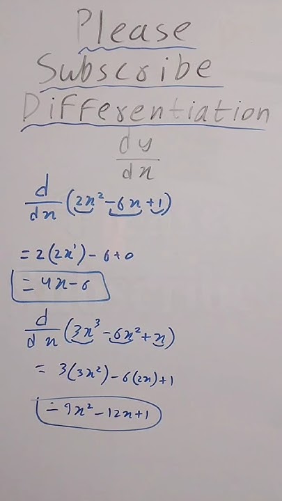 how to differentiate polynomial functions. differentiation of ...
